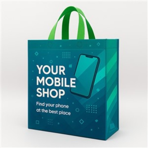Aqua Line Mobile Non Woven Box Bag | Eco-Friendly Mobile Packaging ...